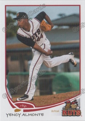 2016 Modesto Nuts Yency Almonte RC Rookie Colorado Rockies | eBay