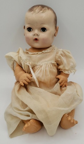 VINTAGE DOLL EFFANBEE DY-DEE BABY RUBBER BODY 14 INCH SLEEP EYES OPEN ...