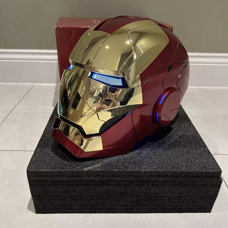 Iron Man Gold MK5 Helmet Electronic Voice Activated Open&Close Mask ...