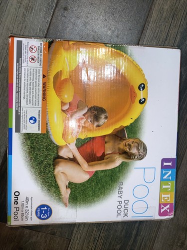 Intex Duck Baby Pool Inflatable Blow up Splash Squeakers Shaded Canopy ...
