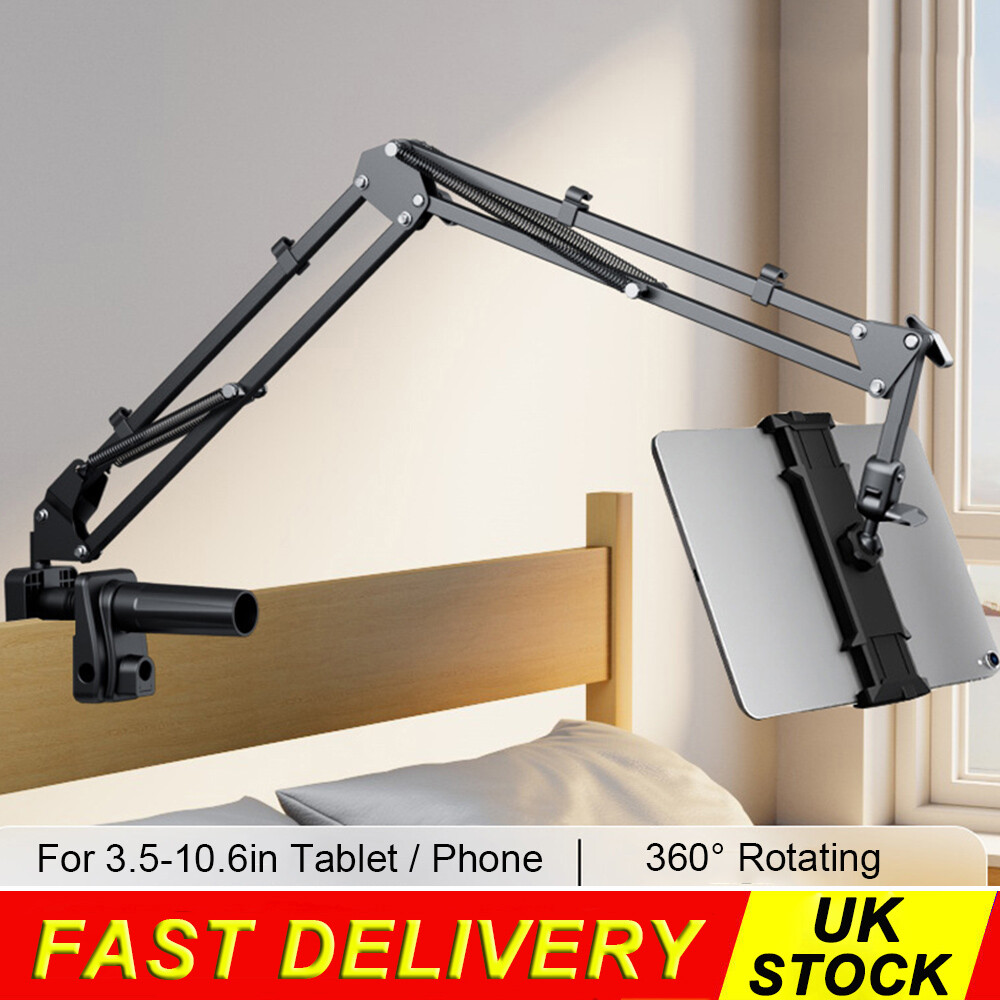 360° Lazy Bedside Tablet Stand For Bed Desktop Phoen Holder Long Arm ...