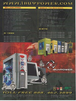 Vintage/Retro IBuyPower Gaming PC Multi-System Print Ad Promo 2003 (B ...