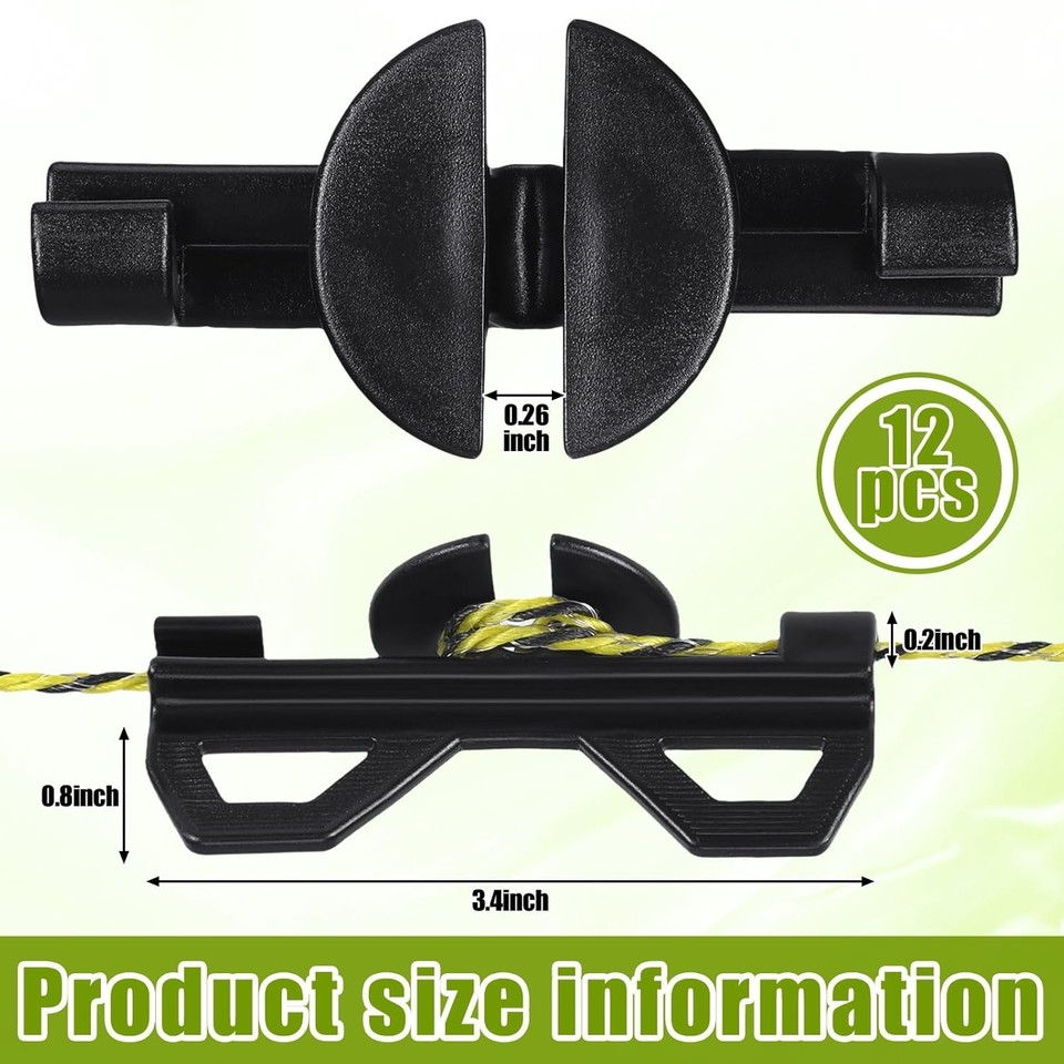 12 Pcs Electric Fence Tightener Wire Tensioner, Poly black | eBay
