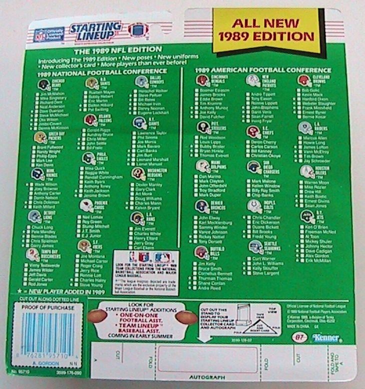 1989 ROOKIE STARTING LINEUP - SLU - NFL - ALEX GORDON - NEW YORK JETS ...