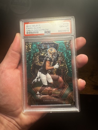 2022 SELECT CHRIS OLAVE GREEN DISCO PRIZM /5 PSA 10 Saints Ohio State ...