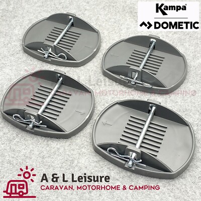 Kampa DOMETIC Pro Pads, Metal Pins Universal Caravan Feet Foot Pads ...