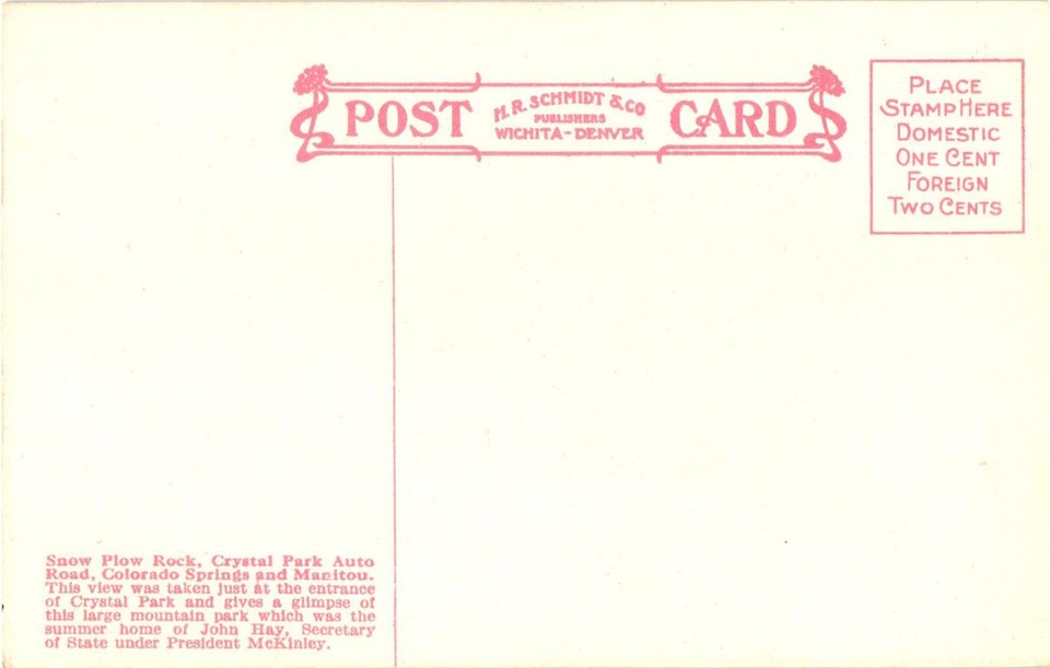 Snow Plow Rock, Crystal Park Auto Road, Colorado Springs and Manitou ...