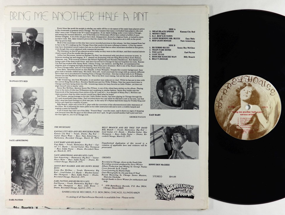 V/A - Bring Me Another Half A Pint LP - Barrelhouse R. Crumb Cover VG+ ...