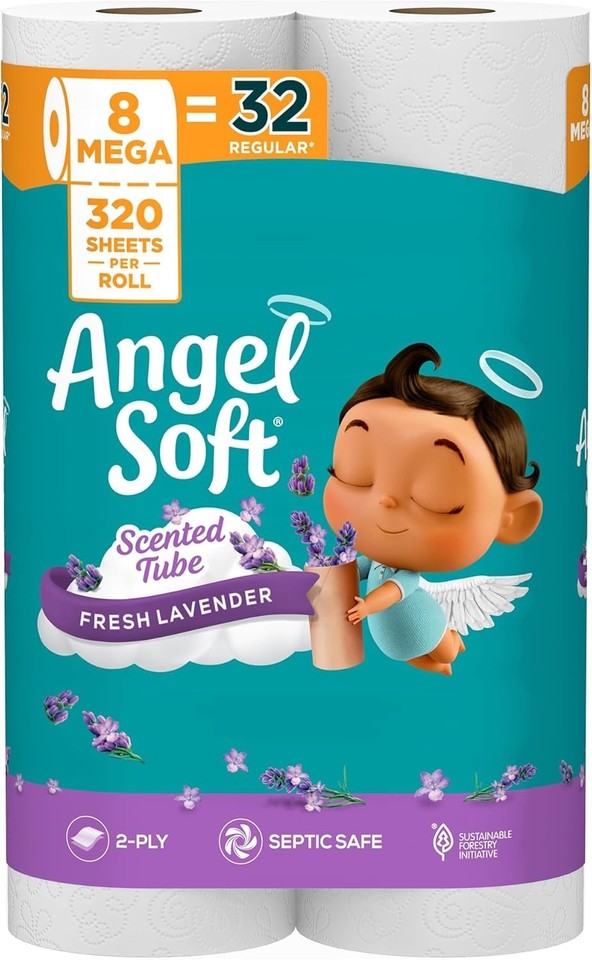 Divine Lavender Scented Toilet Paper – 8 Mega Rolls, Soft, Strong ...