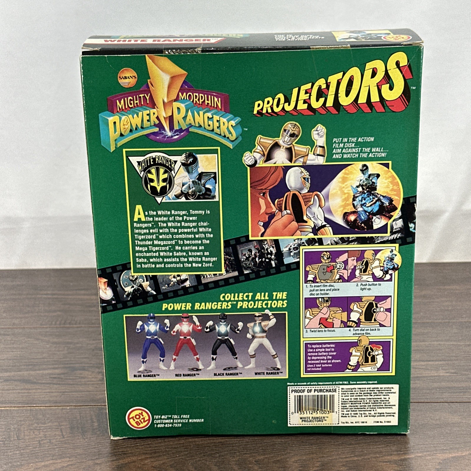 Vintage 1995 Toy Biz Mighty Morphin Power Rangers Projector White ...