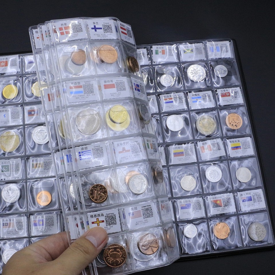 Lots 120 Countries Regions Coins Collection Book Foreign Currency With ...