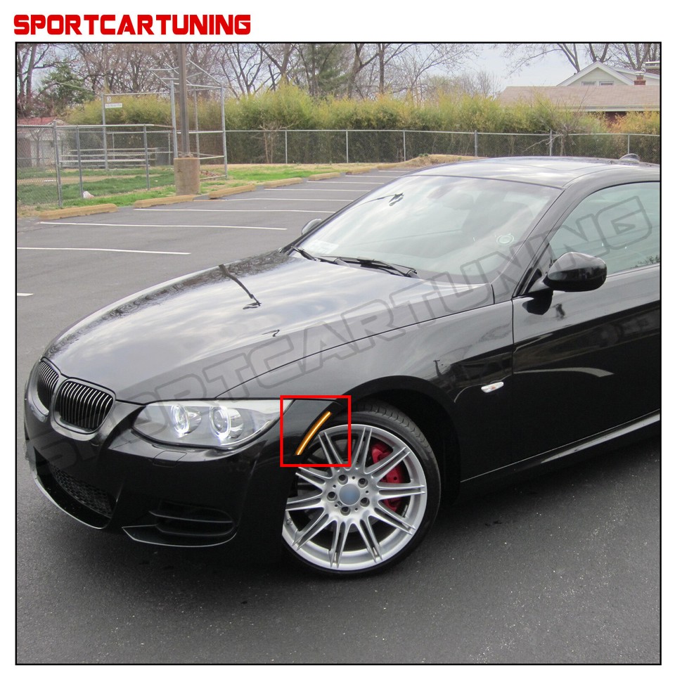 LED Front Bumper Side Marker Light Reflector For 07-13 BMW 3er E92 E93 ...