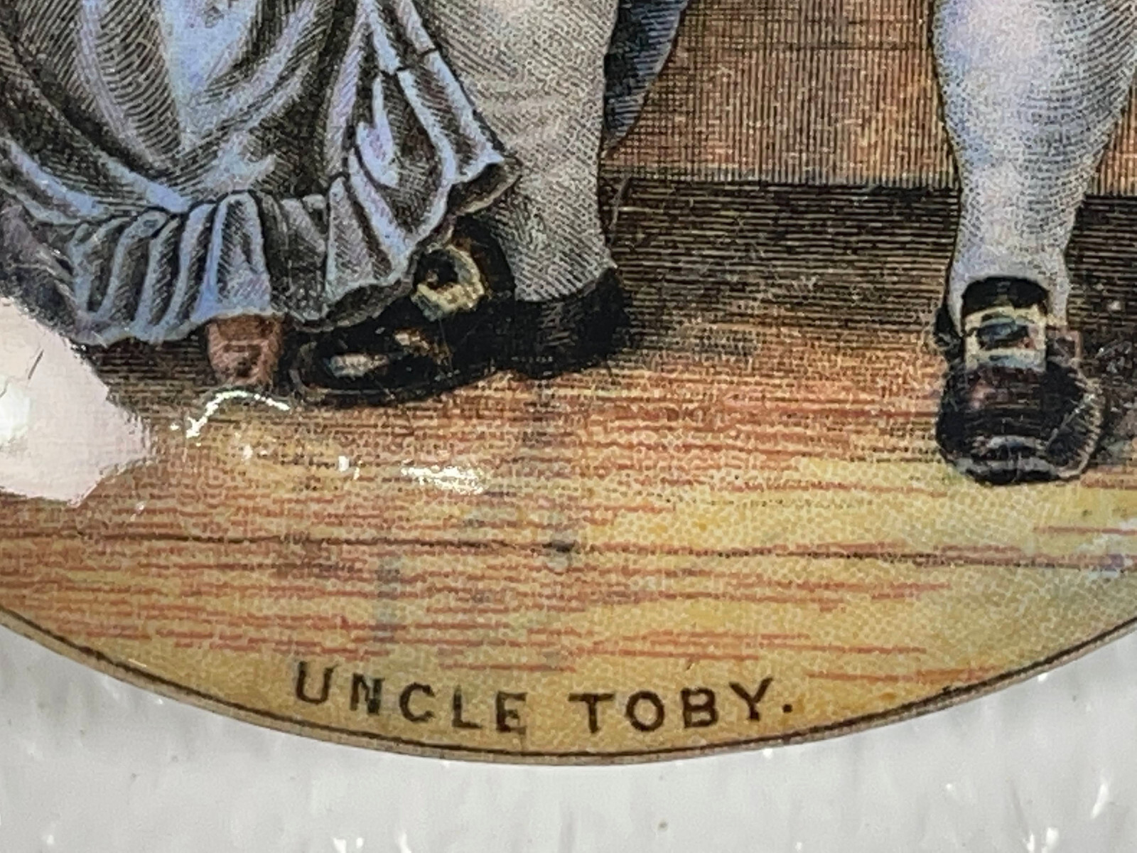 Antique 4" Pratt Ware Pot Lid Uncle Toby Widow Wadman Tristram Shandy ...