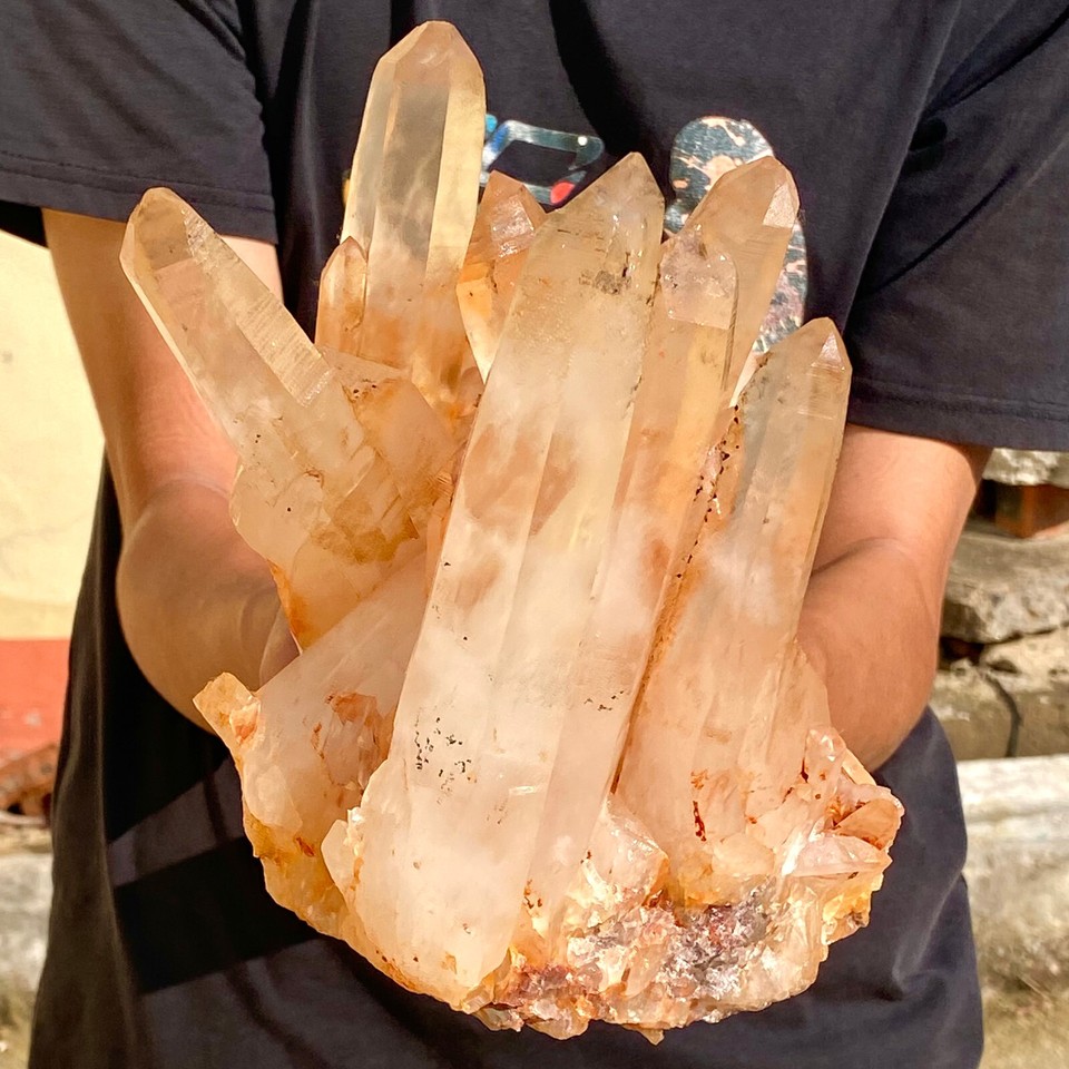 9.63LB Large Natural Clear White Quartz Crystal Cluster Energy Healing ...