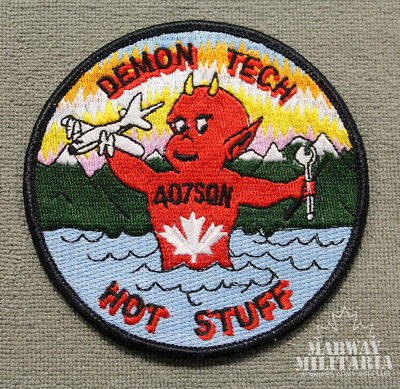 CAF RCAF Airforce 407 Squadron DEMON TECH HOT STUFF, Jacket Crest/Patch ...