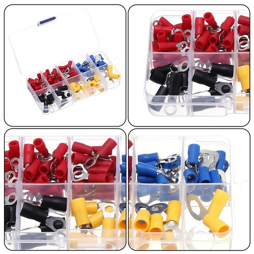 102 Insulated Electrical Wire Splice Terminal Kit Spade/Ring Crimp ...