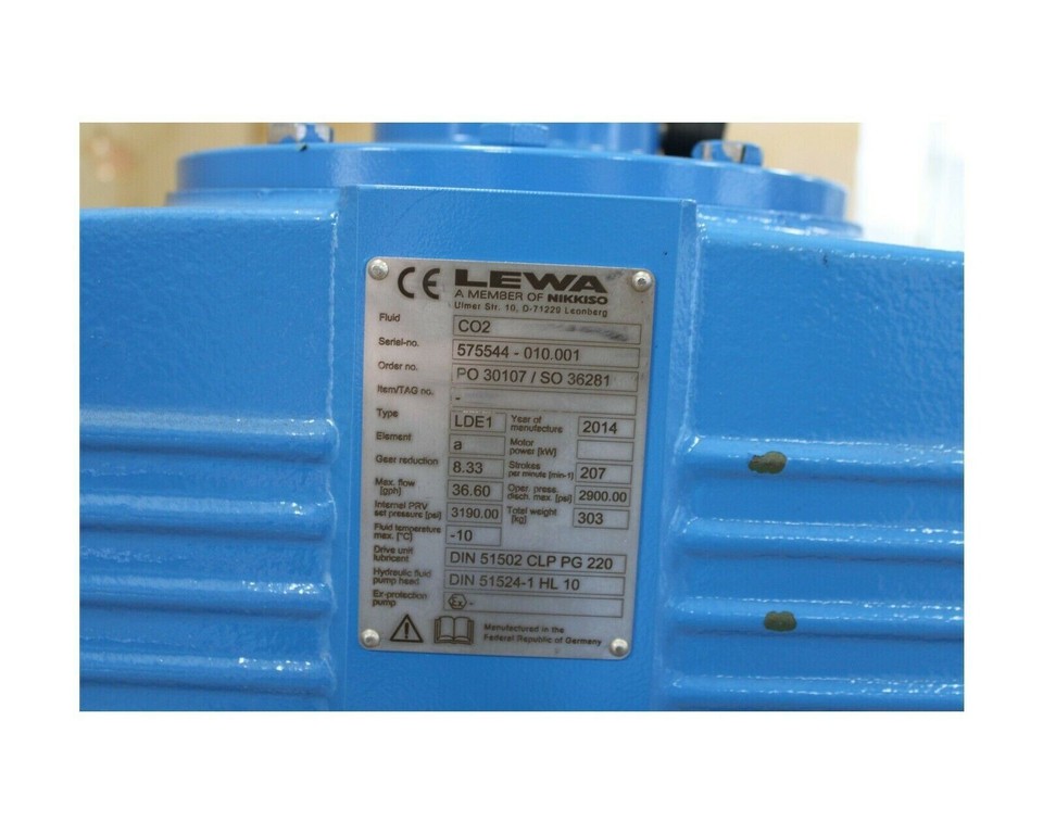 LEWA METERING PUMP LIQUID CO2 LDE1 NIKKISO | eBay