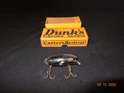 Dunk's Box and Old Wood Fishing Lure with Glass Eyes | eBay