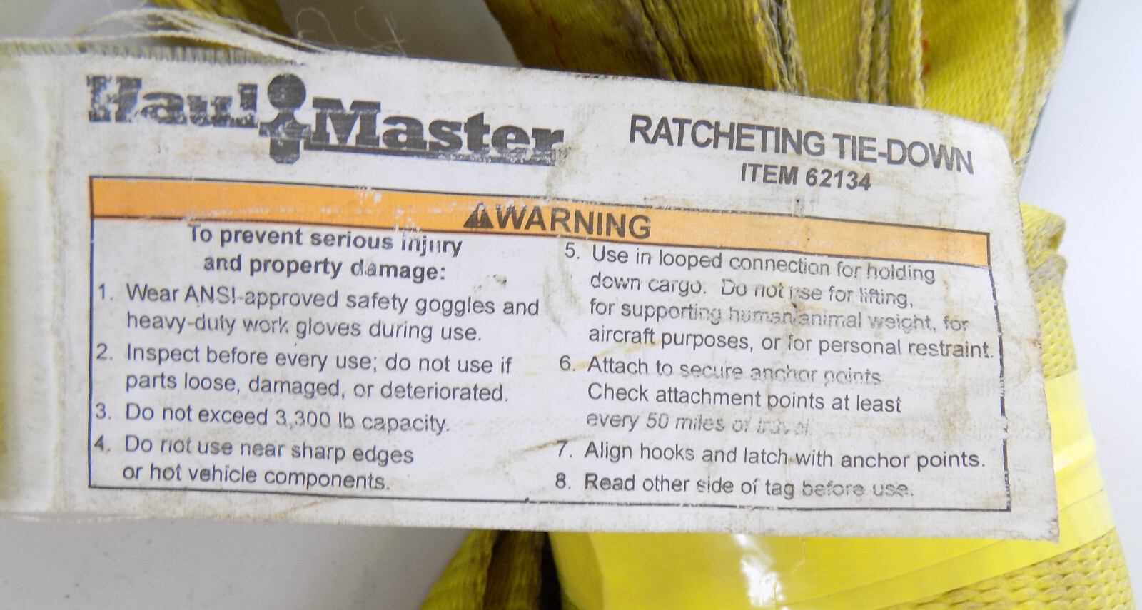 TIE-DOWN / HAUL-MASTER / Item #62134 / TRUCK EQUIPMENT / STRAPS ...