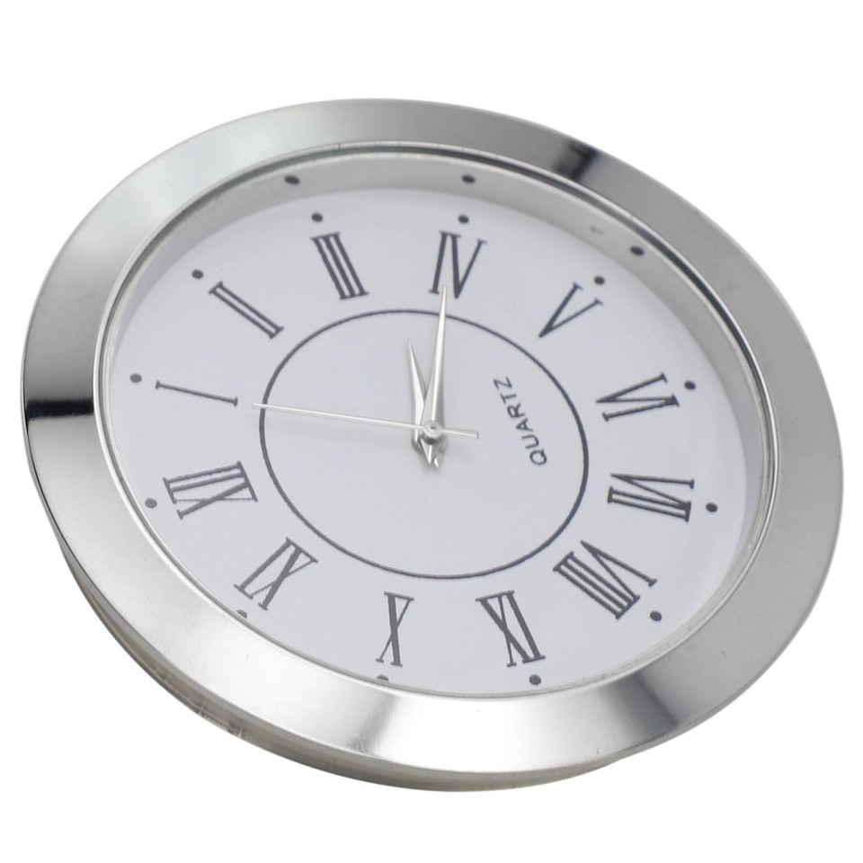 Round 55mm Clock Insert Mini Quartz Movement Scratch Resistant Glass ...