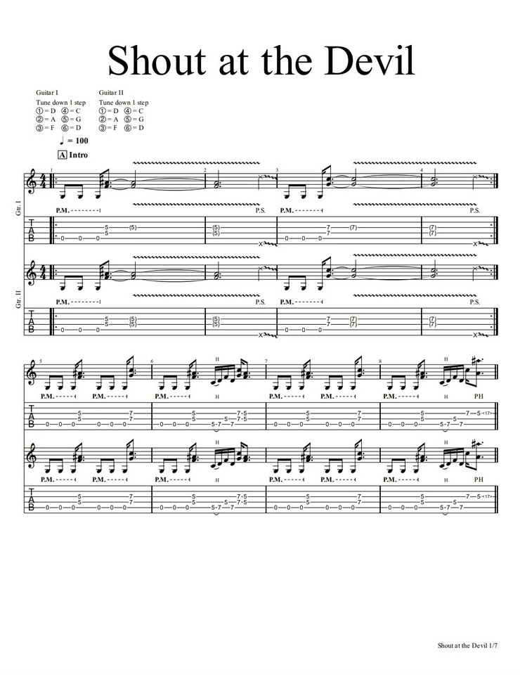MOTLEY CRUE SHOUT AT THE DEVIL GUITAR TAB TABLATURE BOOK TWISTED SISTER ...