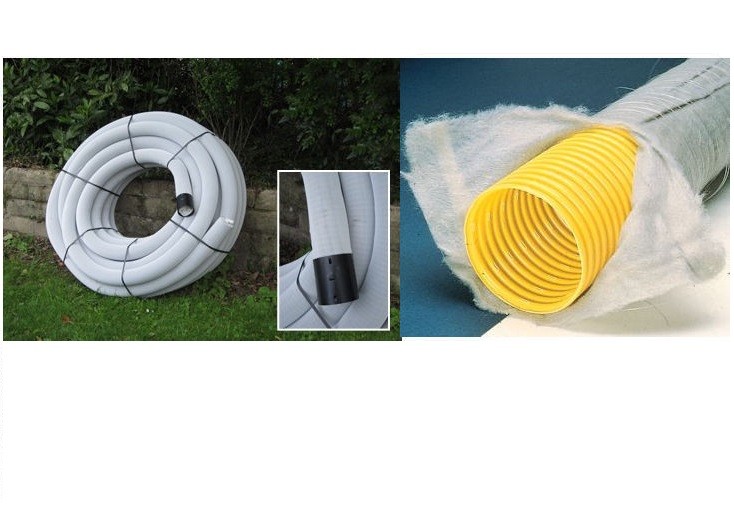 80mm x 50m & 100mm x 50m Perforated Land Drain Wrapped in Non Woven ...