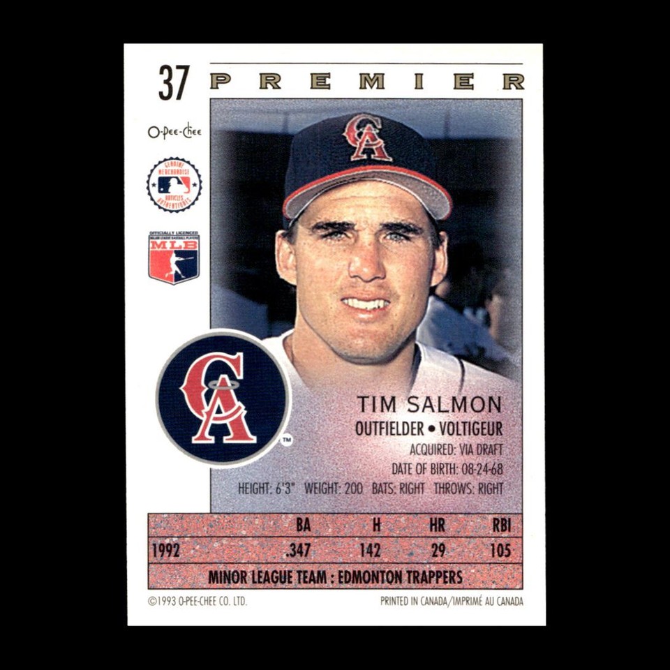 Tim Salmon 1993 O-Pee-Chee Premier California Angels #37 R315F 63 | eBay