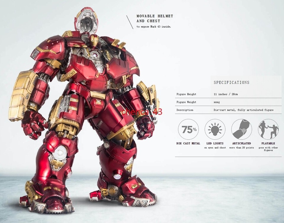 1:12 Comicave Iron Man MK44 HULKBUSTER Action Figure MK43 Set Boxed ...
