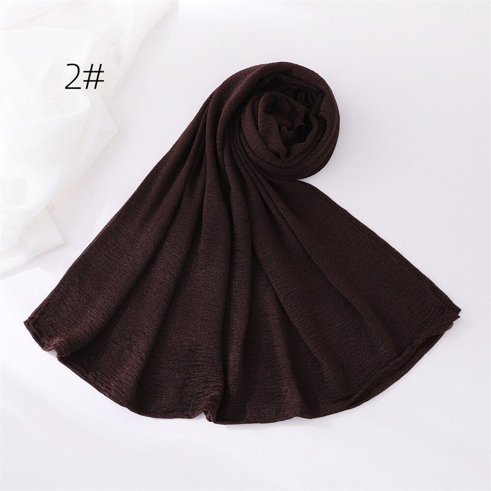 Solid Color Scarves Wrinkled Headscarves Shawls and Wraps Jersey Ladies ...