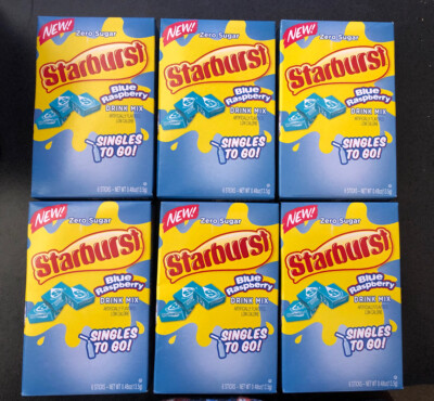 STARBURST Blue Raspberry DRINK MIX SINGLES TO GO 36 STICKS | eBay