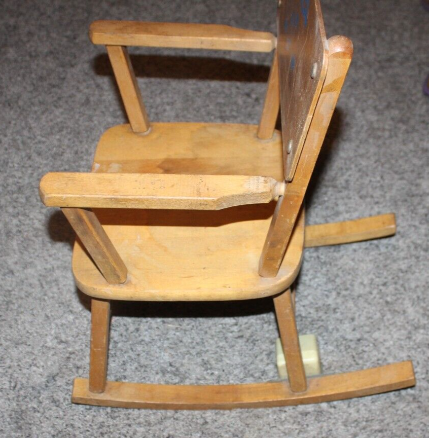 Vintage " PLAYSKOOL " Wood Seat Child Rocking Chair with Music Box | eBay