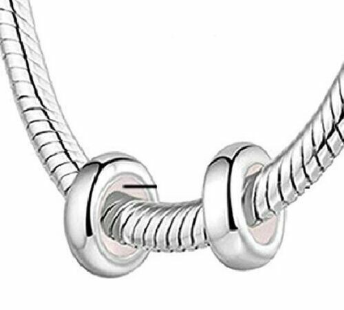 Sterling Silver Bead Spacers Clip Lock Stopper Charm Pandora Bracelet ...