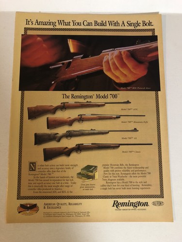 1990s Remington Model 700 Rifle vintage Print Ad Advertisement pa20 | eBay