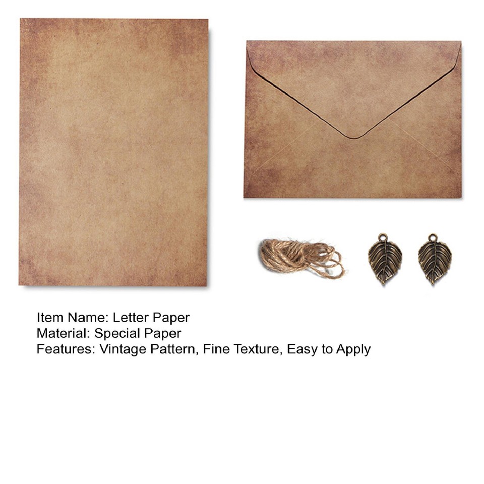 1 Set Vintage Letter Paper Fine Texture Leave Message Vintage Letter ...