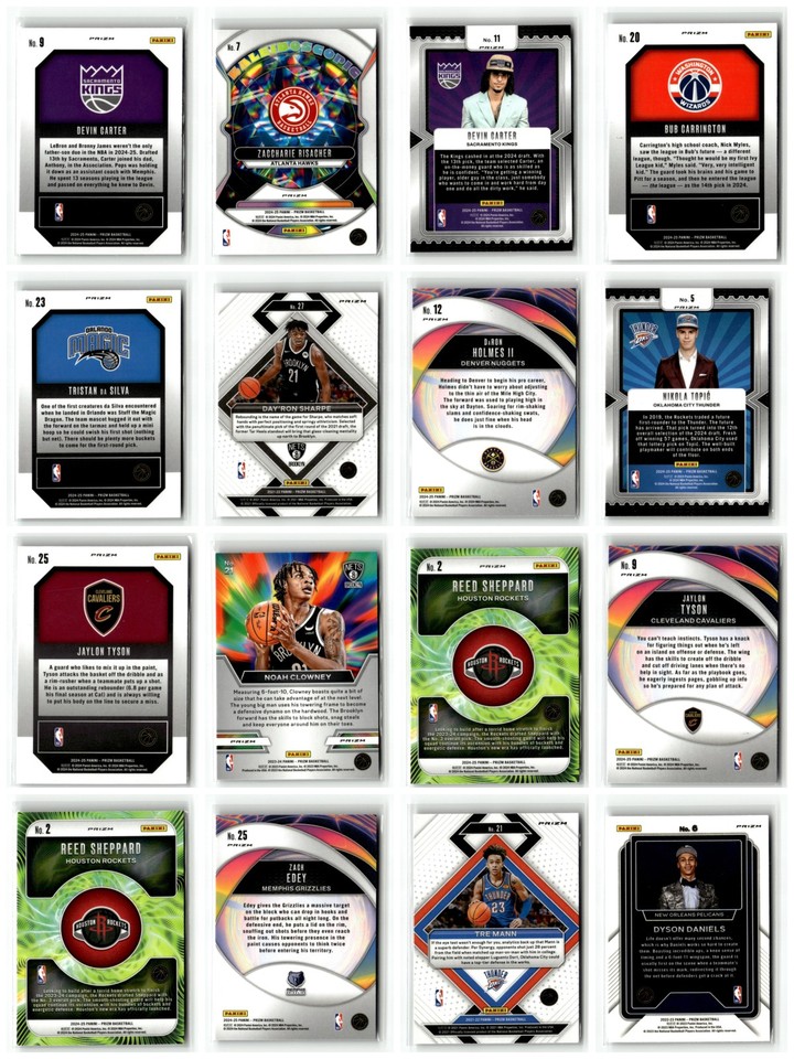 Devin Carter Jaylon Tyson 2024-25 Panini Prizm Basketball 16 Cards Lots ...