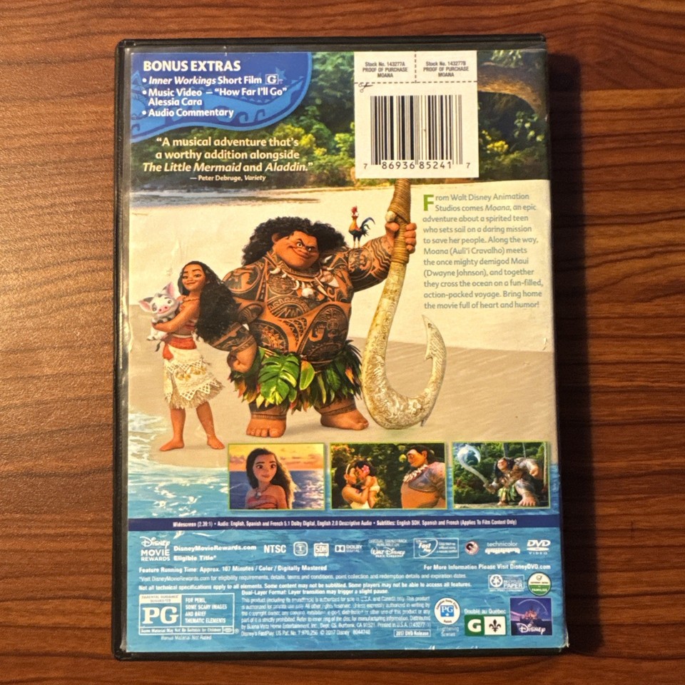 Moana (DVD, 2016) 786936852417 | eBay