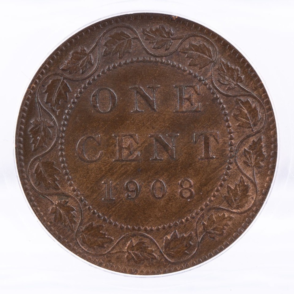 Certified 1908 Canada 1 Cent ANACS AU58 Large Canadian Cent 1c | eBay