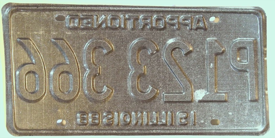Illinois Il License Plate Tag Vintage 1988 Apportioned # P123366 N | eBay