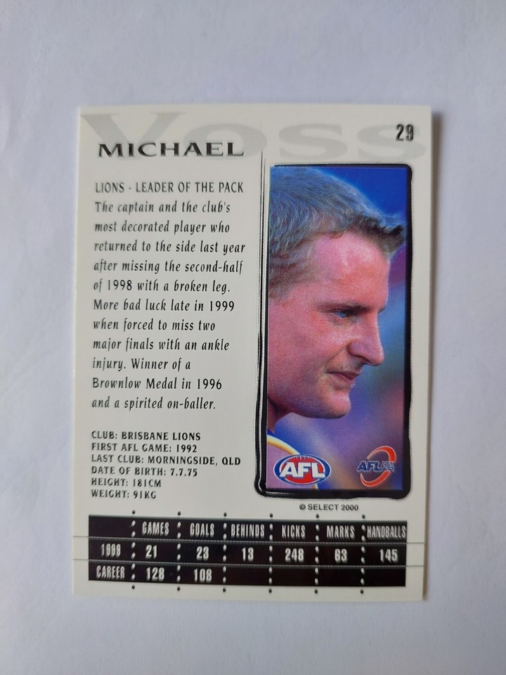 2000 SELECT Y2K MILLENIUM MICHAEL VOSS - BRISBANE - ALL AUSTRALIAN CARD ...