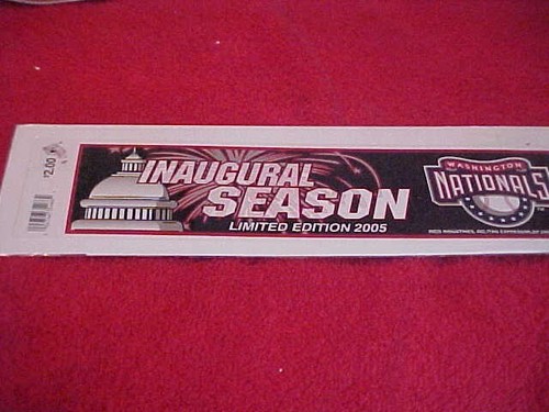 RARE 2005 WASHINGTON NATIONALS INAUGURAL SEASON BASEBALL UNUSED BUMPER ...
