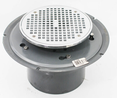 Oatey 72366 PVC Adjustable Commercial Round Drain with 8" Cast CHR ...