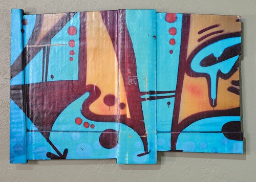 Train Graffiti series, Sandy Sanders, "Musical Cats", 16" x 12" x 2 ...