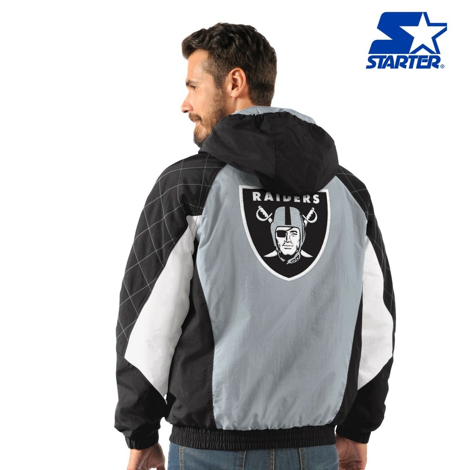 Las Vegas Raiders Starter Heavy Hitter Full Snap Hooded Jacket - Black ...