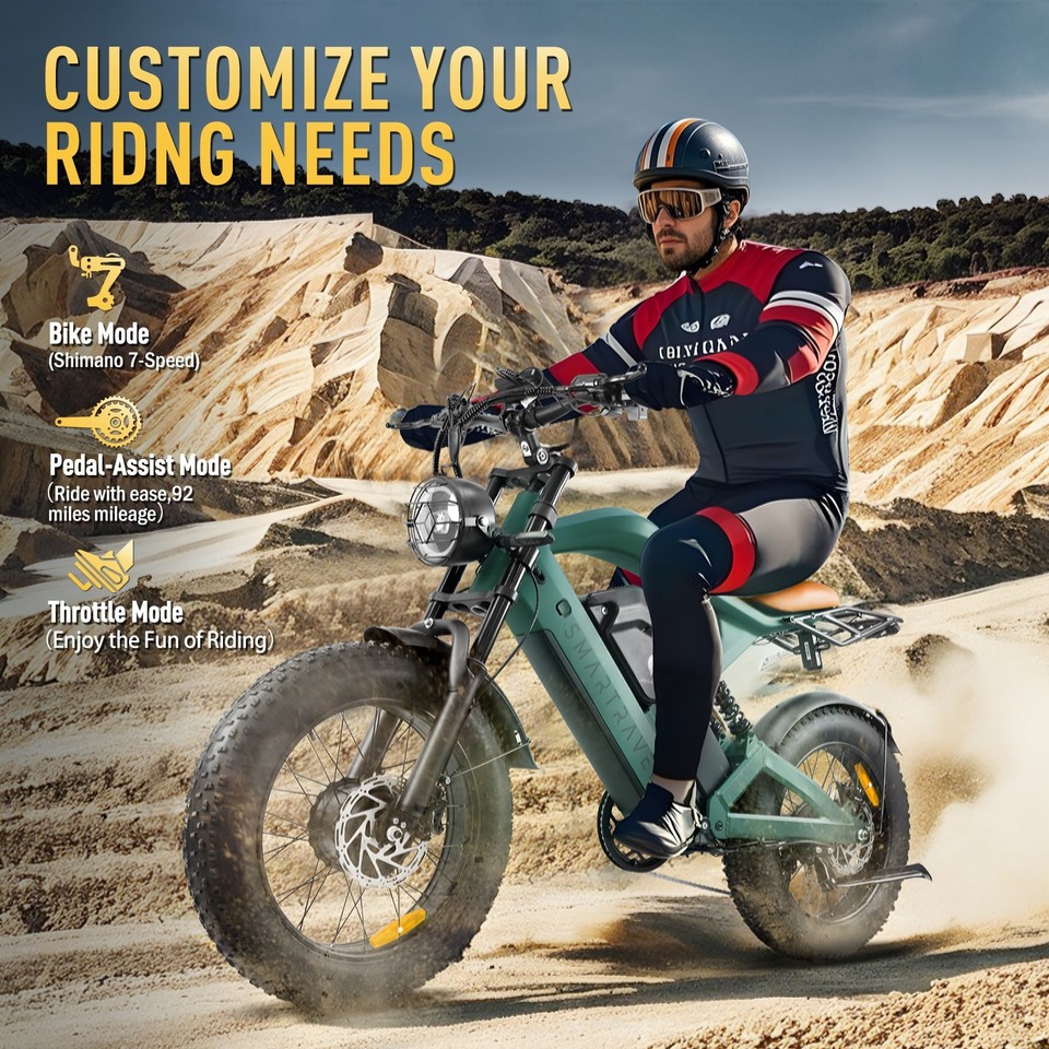 20in Electric Bike for Adults 3000W Motor 52V 50AH Off-road Mountain ...