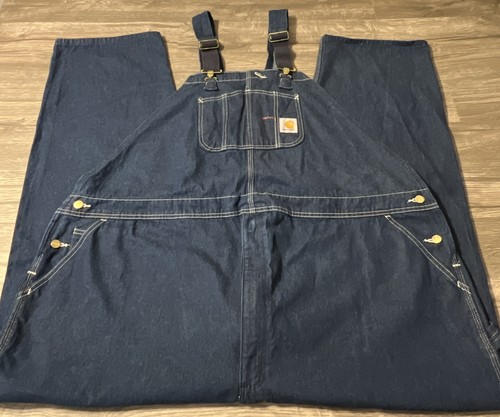 Carhartt Men’s R08 Denim Bib Unlined Overalls Size 58x32 | eBay
