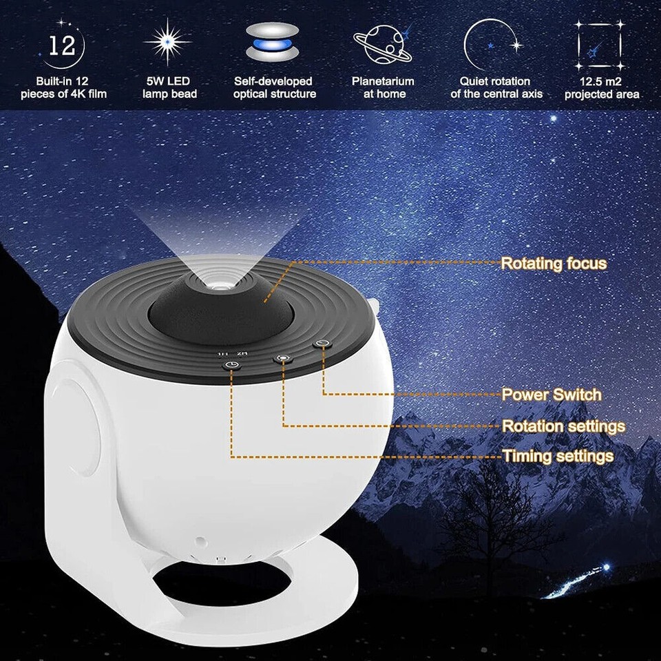 Star Projector Galaxy Light 12 in 1 Planetarium Galaxy Projector Starry ...