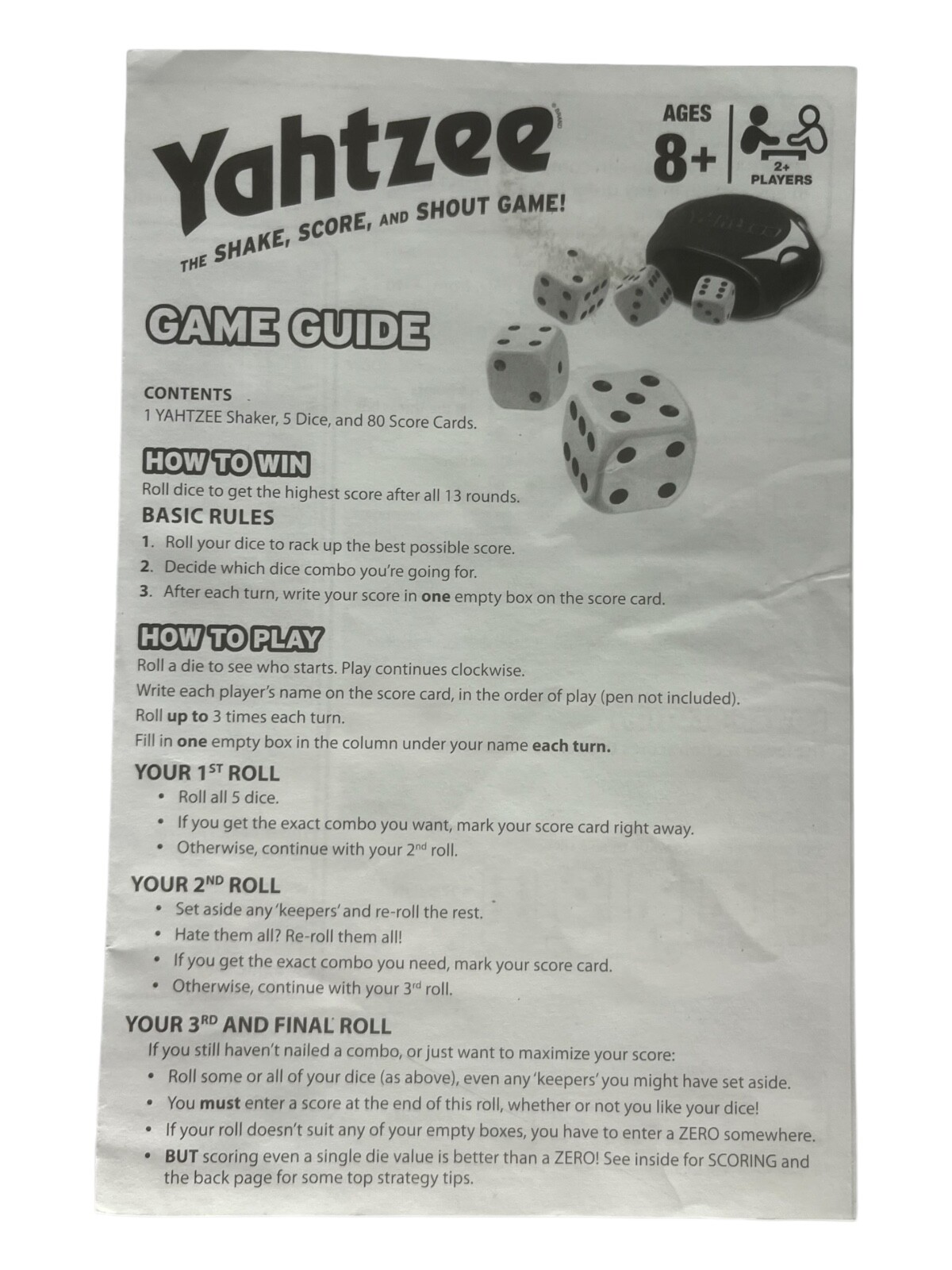 2014 Hasbro Yahtzee Board Game Family Dice REPLACEMENT PARTS PIECES YOU ...