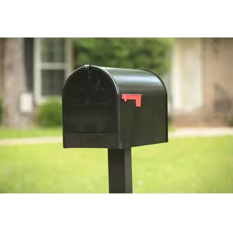 Stanley Black, Extra Large, Steel, Post Mount Mailbox | eBay