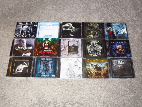 MASSIVE LOT OF 50 HEAVY METAL CDs! THRASH DEATH BLACK POWER PROG DJENT ...