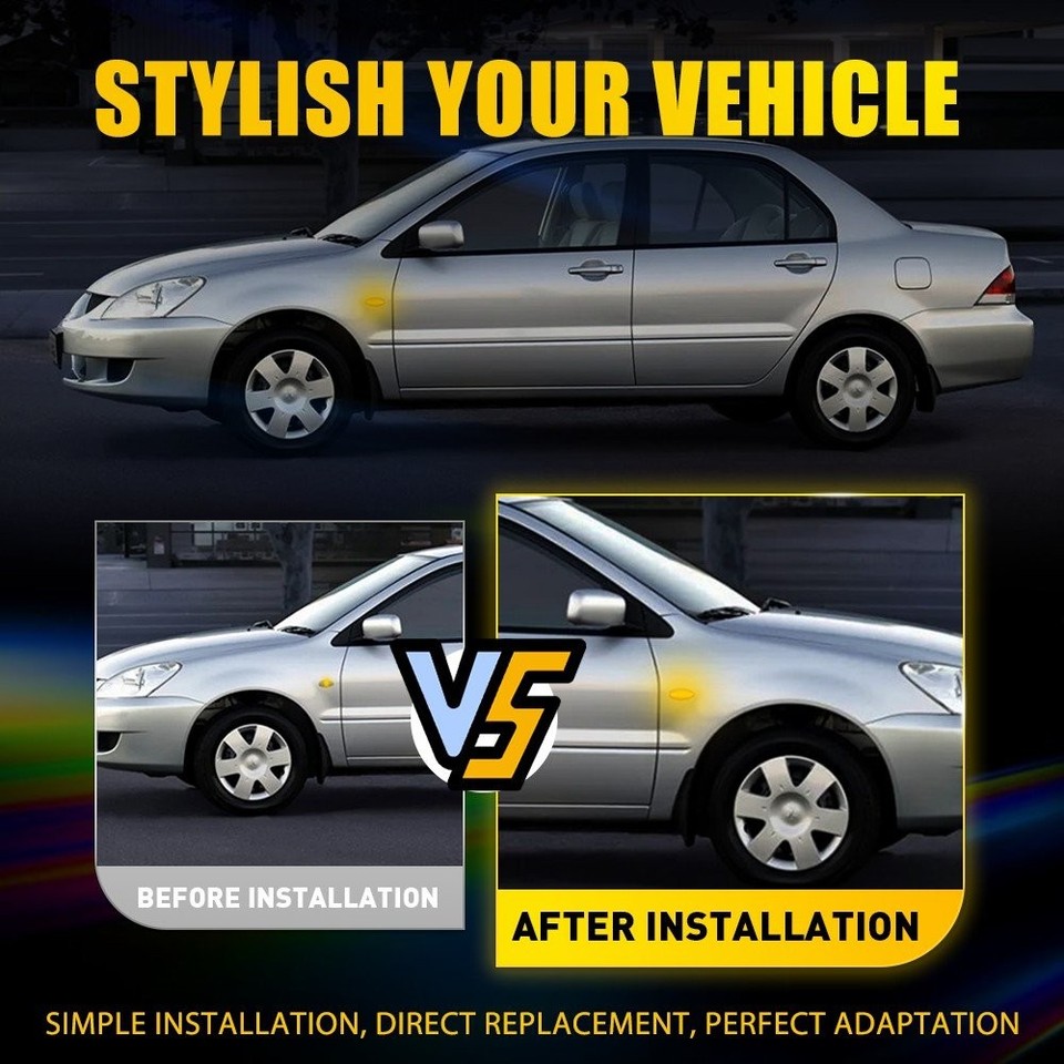 2PCS Fender Turn Signal Side Marker Light For Mitsubishi Outlander ...